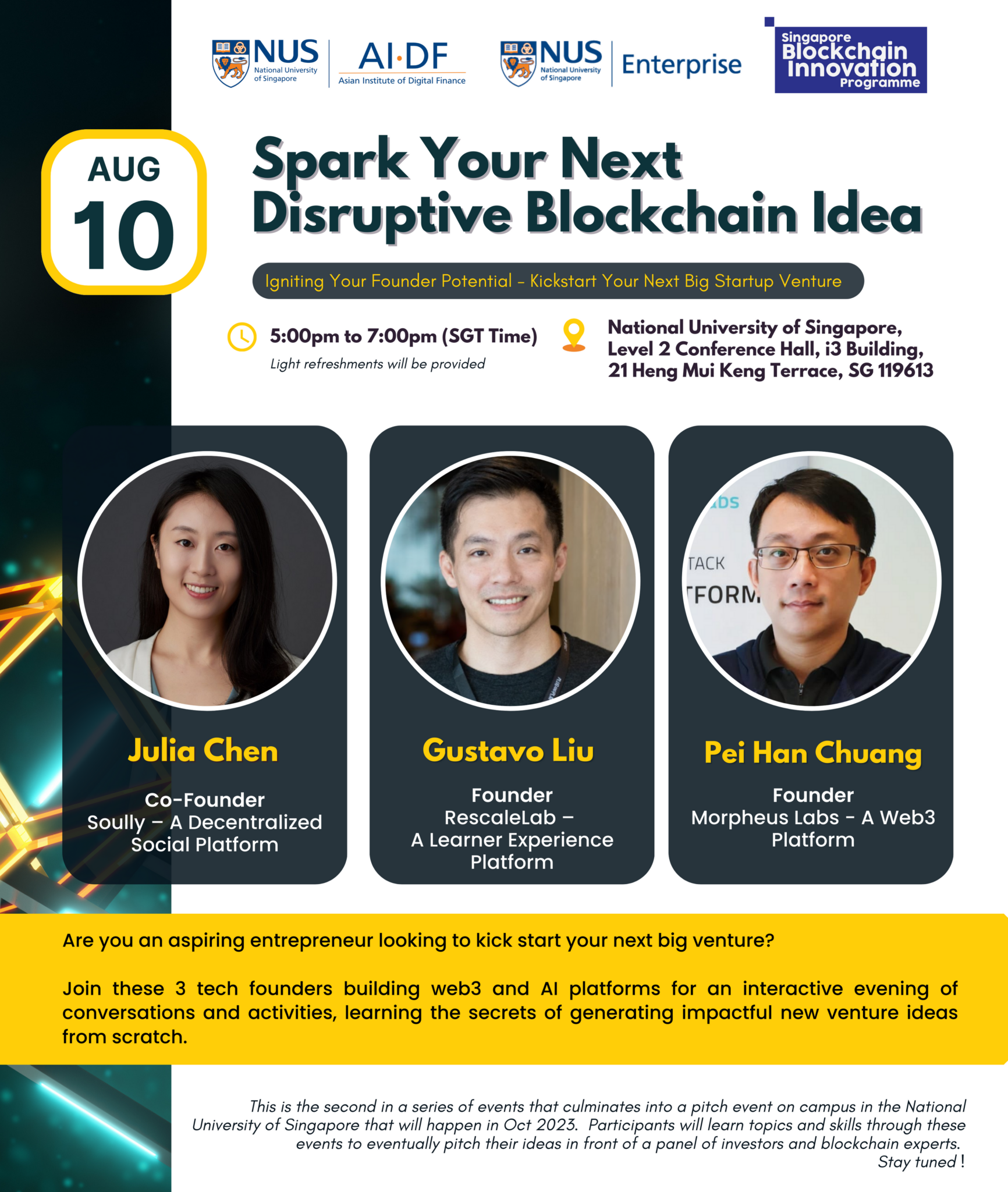 Spark Your Next Disruptive Blockchain Idea - NUS Enterprise