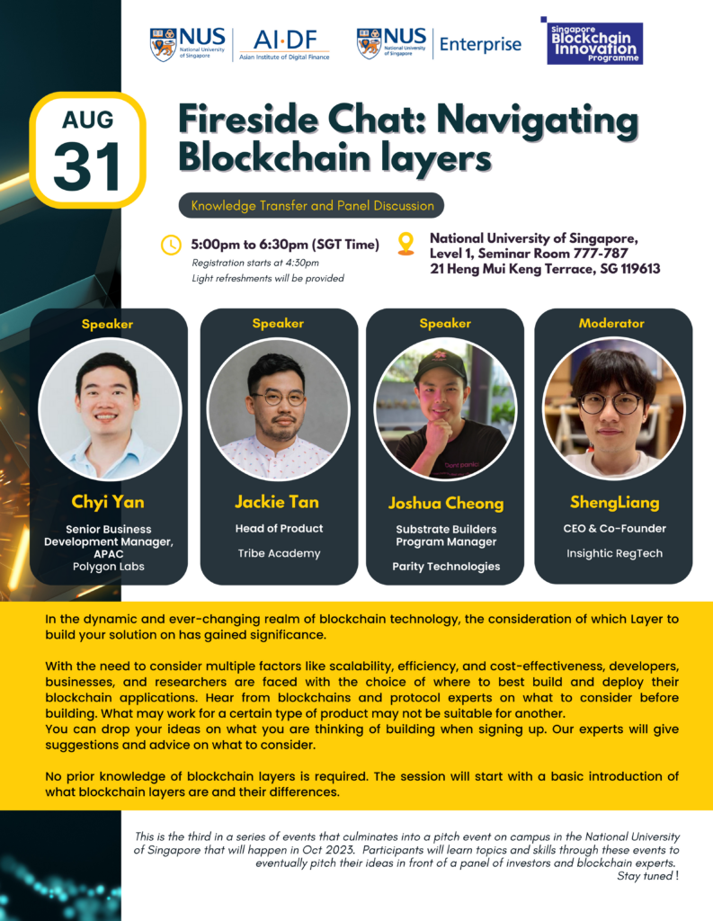 Fireside Chat: Navigating Blockchain Layers - NUS Enterprise
